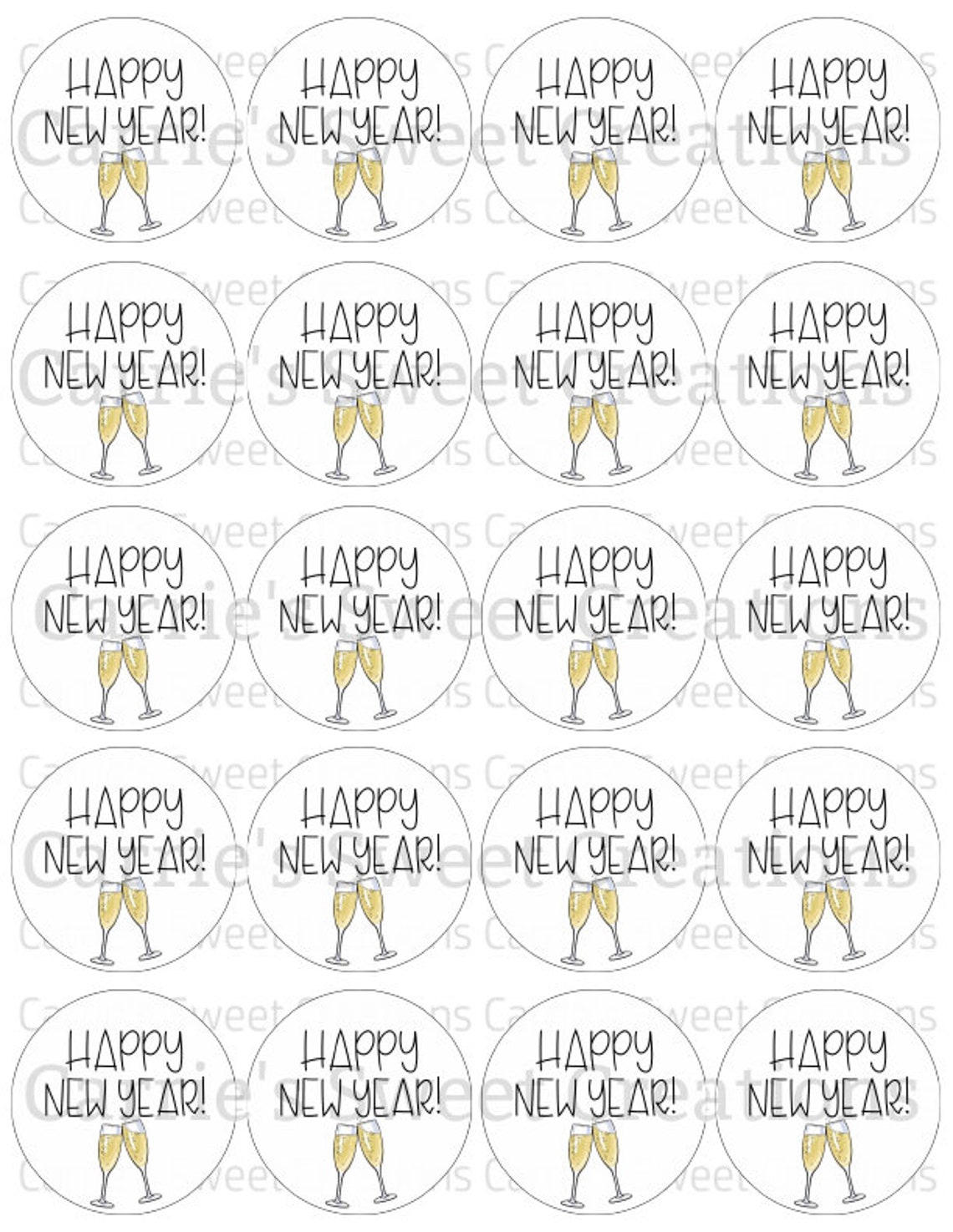 Happy New Year Printable Tags Cookie Tags Cheers Tags - Etsy