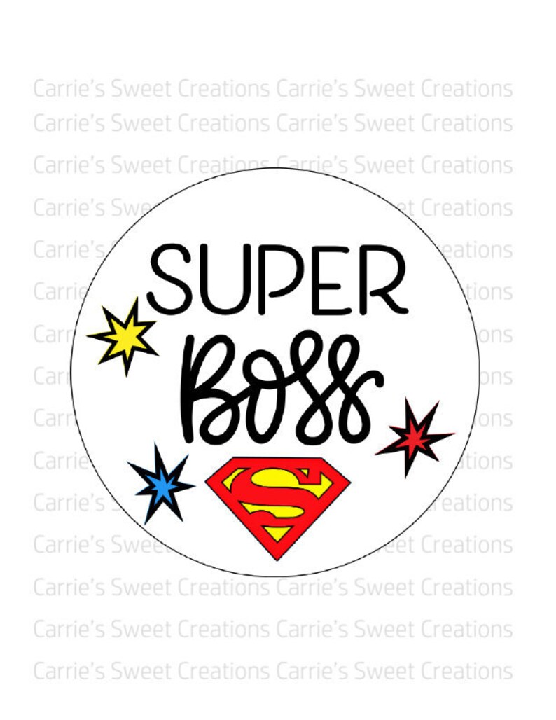 Super Boss Printable Tags- Cookie Tags- Boss's Day Party Tags- Digital ...