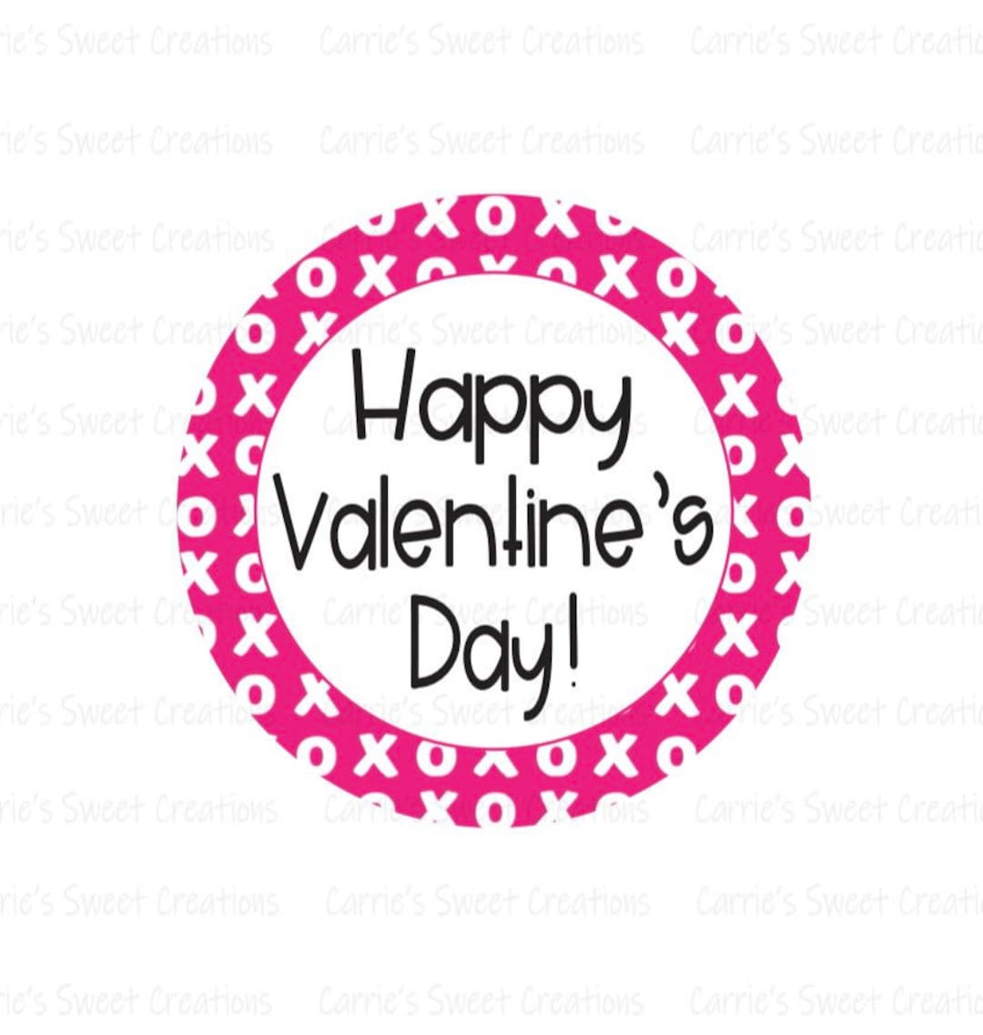 Happy Valentine's Day Printable Tag, Valentine's Day Gift Tag, Cookie ...