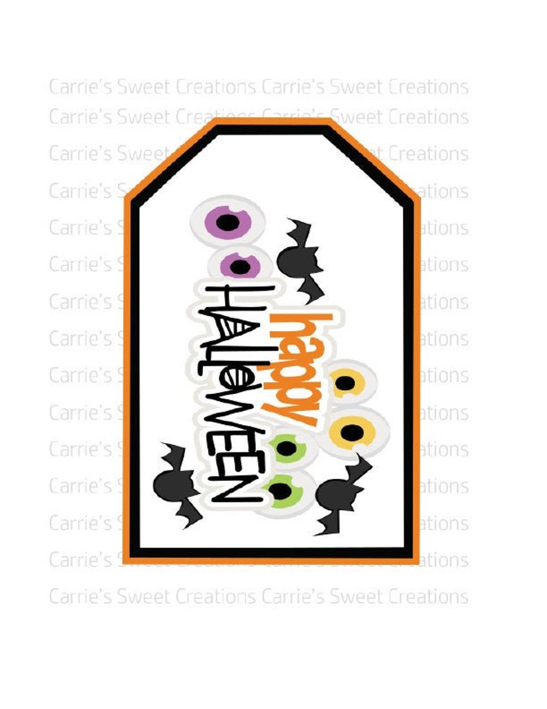 Happy Halloween Gift Tags Printable- Cookie Tags- Bag Tags- Digital ...