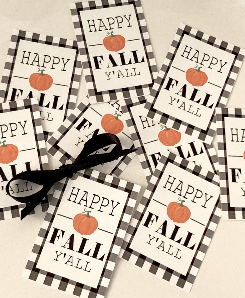 Happy Fall Y'all Gift Tag Cookie Tags Tags Bag Tags - Etsy