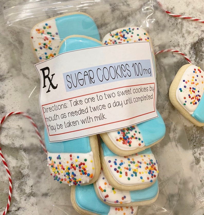 Sugar Cookie Prescription Card Printable Cookie Tags Instant - Etsy