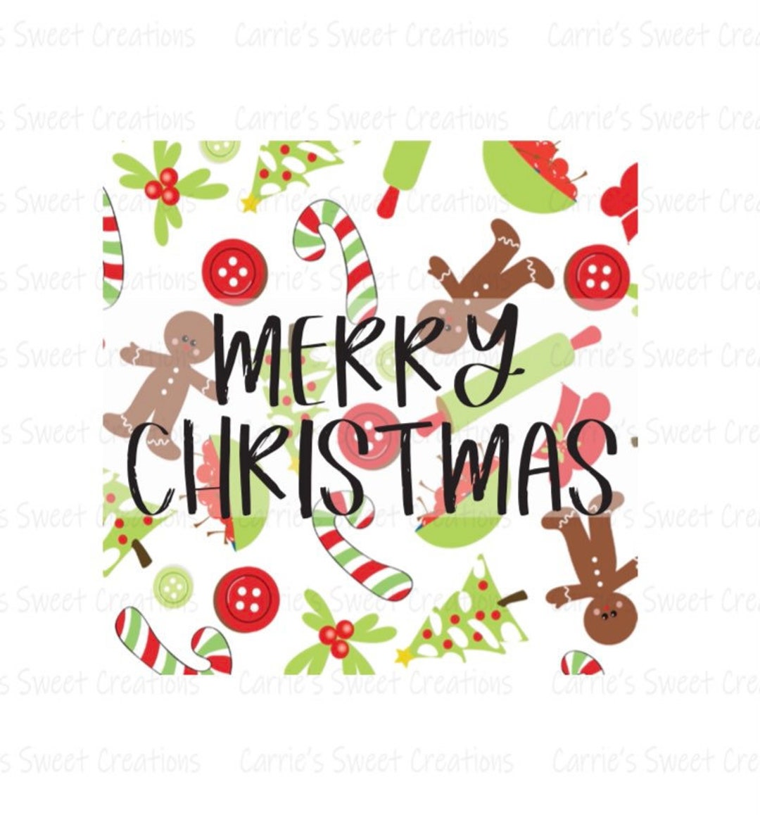 Merry Christmas Gingerbread Printable 2x2" Tag, Christmas Gift Tags ...