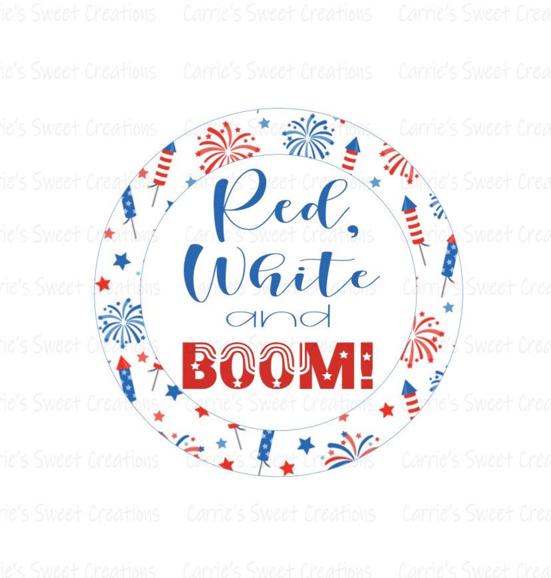 Red White and Boom Printable Tag Fourth of July Printables Instant ...