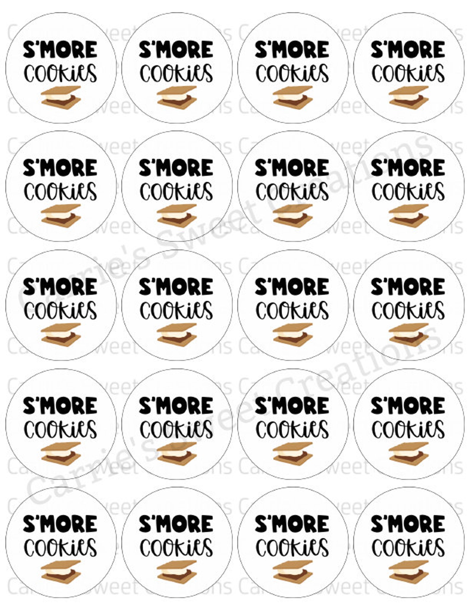 S'MORE Cookies Printable Tags- Cookie Tag- Fall Printables- Digital ...