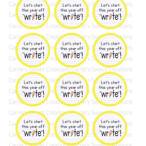 Let's Start This Year off "write"! Printable Tag-cookie Tags-gift Tags ...