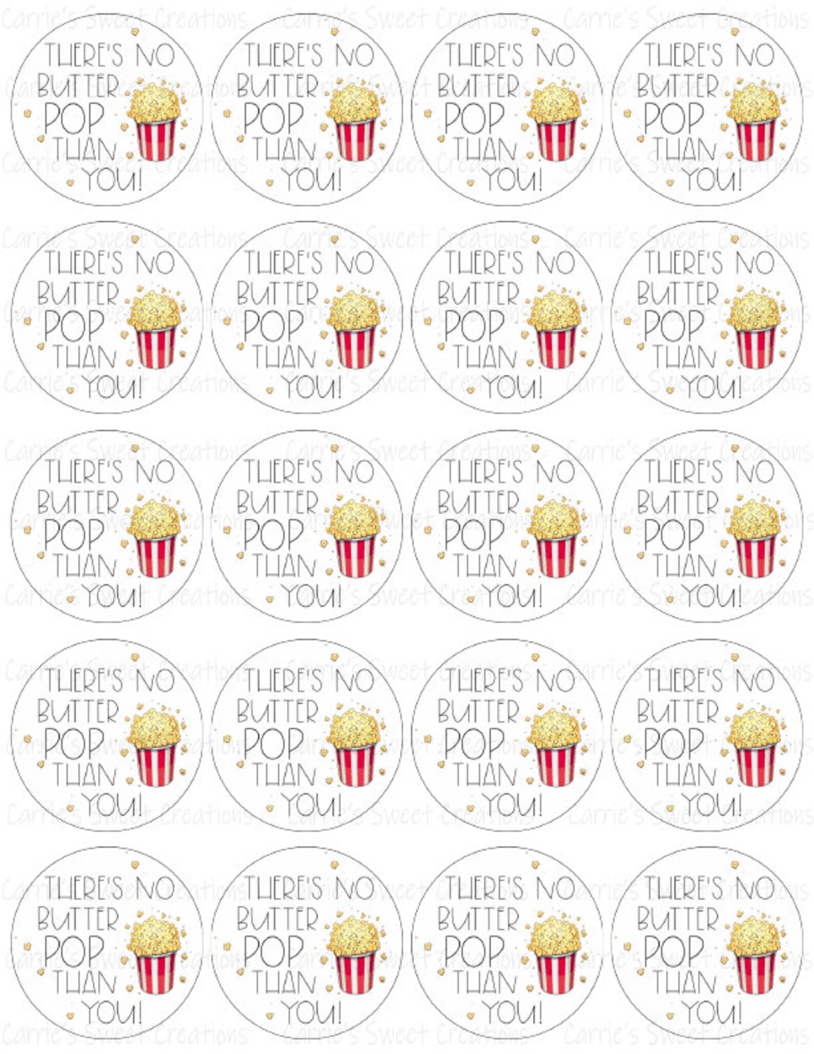 Father's Day Printable Tag There's No Butter POP Than You Popcorn Gift ...