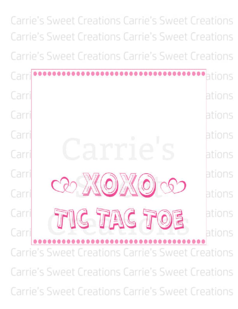 Tic Tac Toe Valentine 4 Inch Bag Topper Printable Topper Bag - Etsy