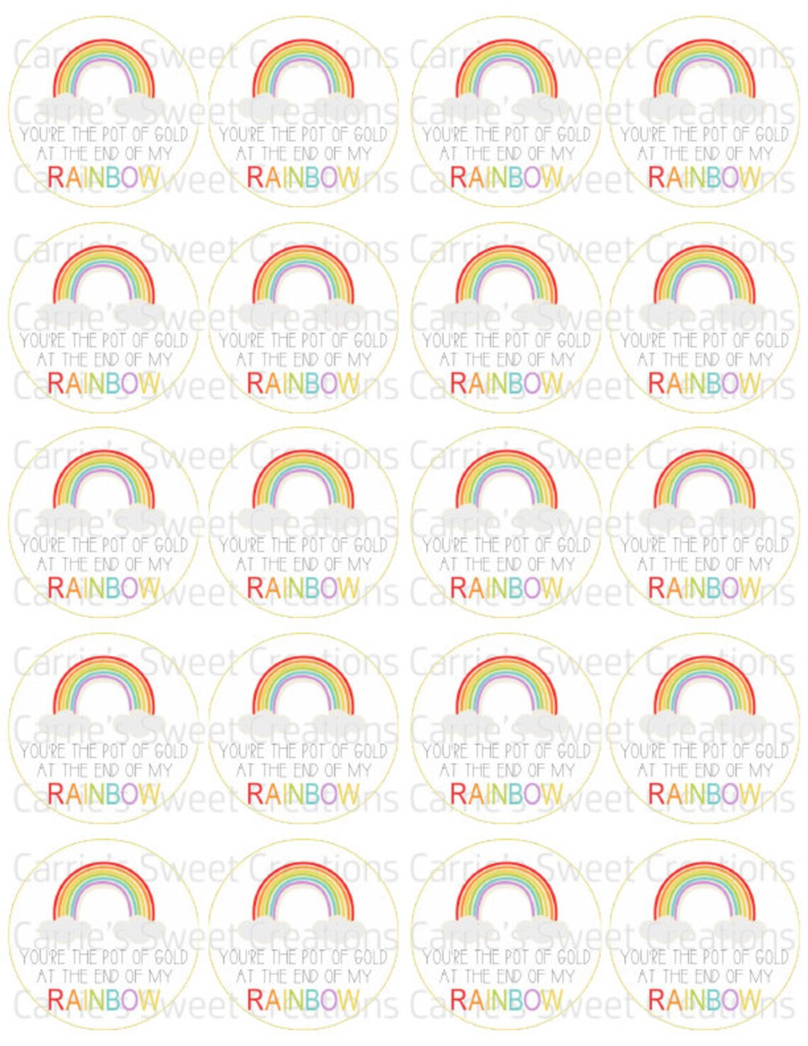 Pot of Gold Rainbow Gift Tags Printable Tags St. Patricks - Etsy