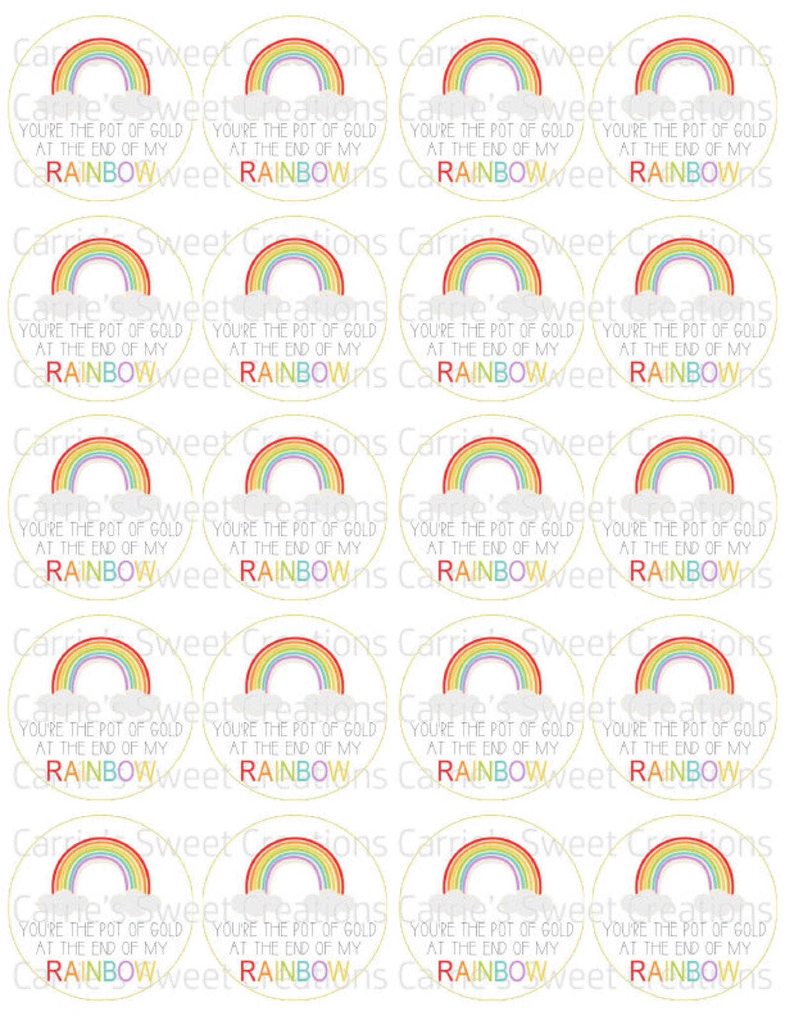 Pot of Gold Rainbow Gift Tags Printable Tags St. Patricks - Etsy