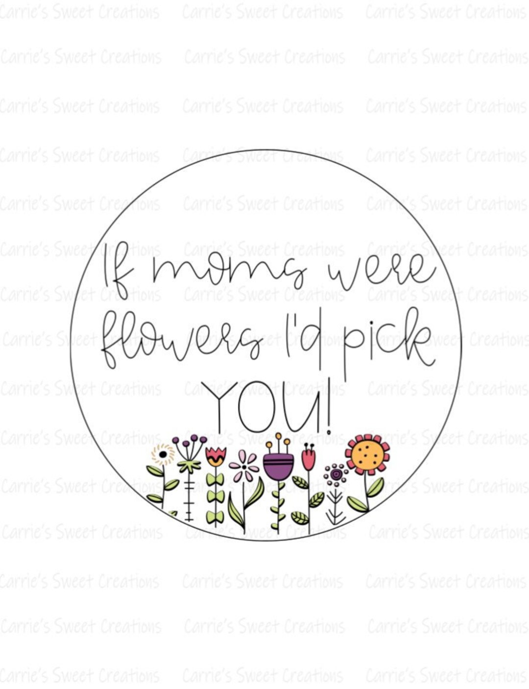 Mother's Day Printable Gift Tags- If Moms Were Flowers I'd Pick You ...