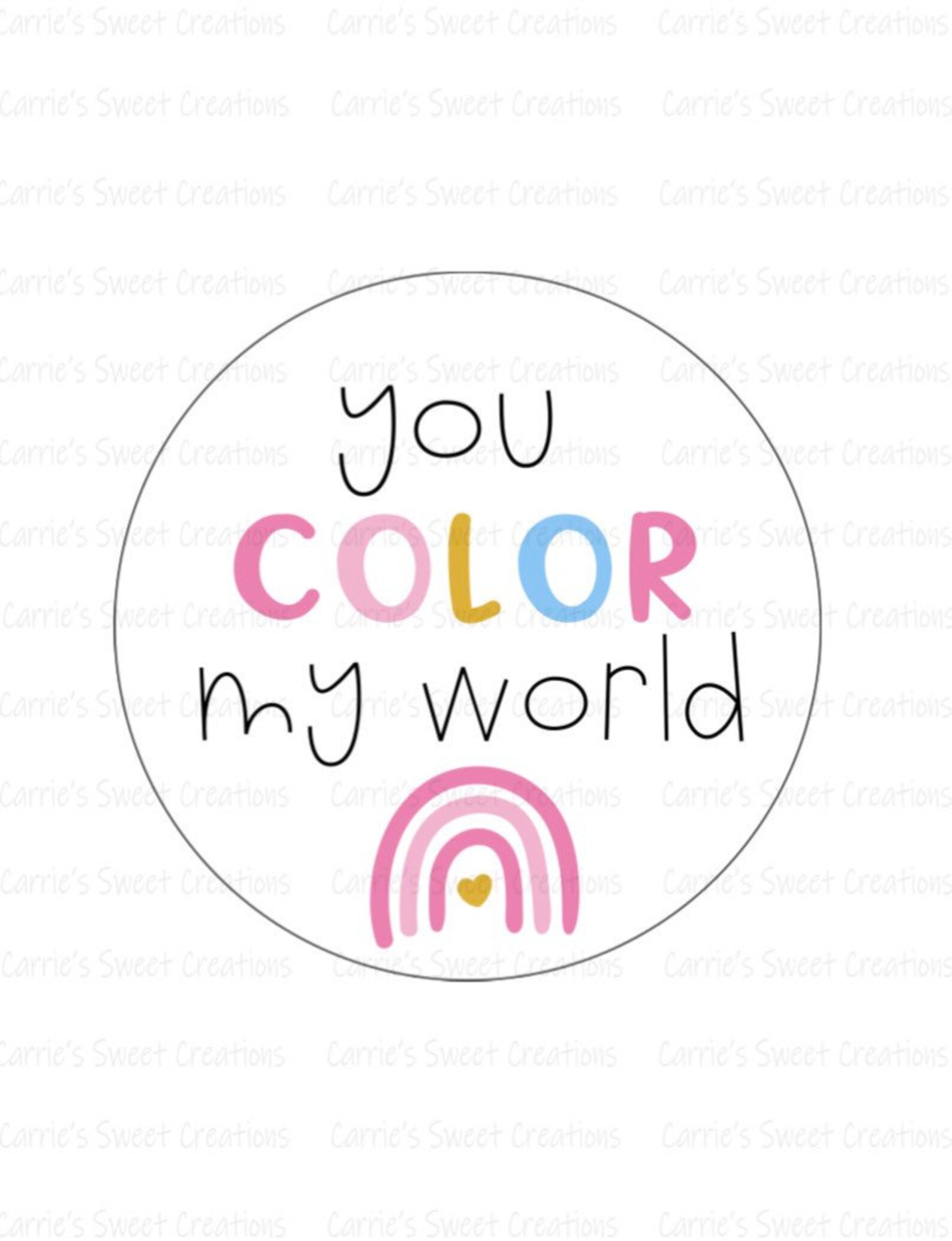 Rainbow Printable Tags You Color My World Instant Digital | Etsy