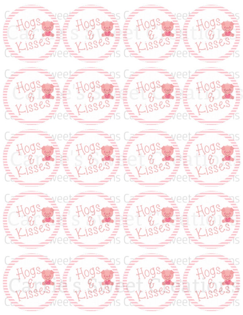 Hogs & Kisses Valentine's Day Printables Gift Tags | Etsy