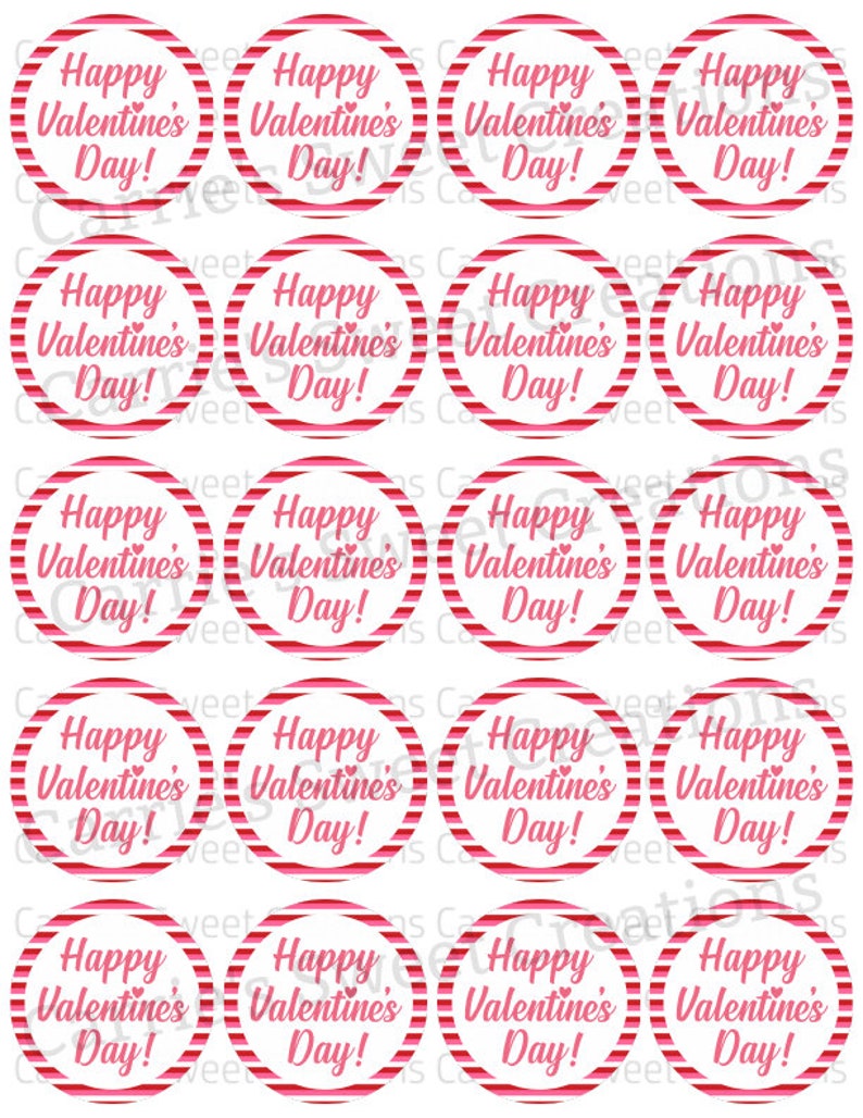 Happy Valentine's Day Printable Tag Gift Tag Cookie Tag - Etsy