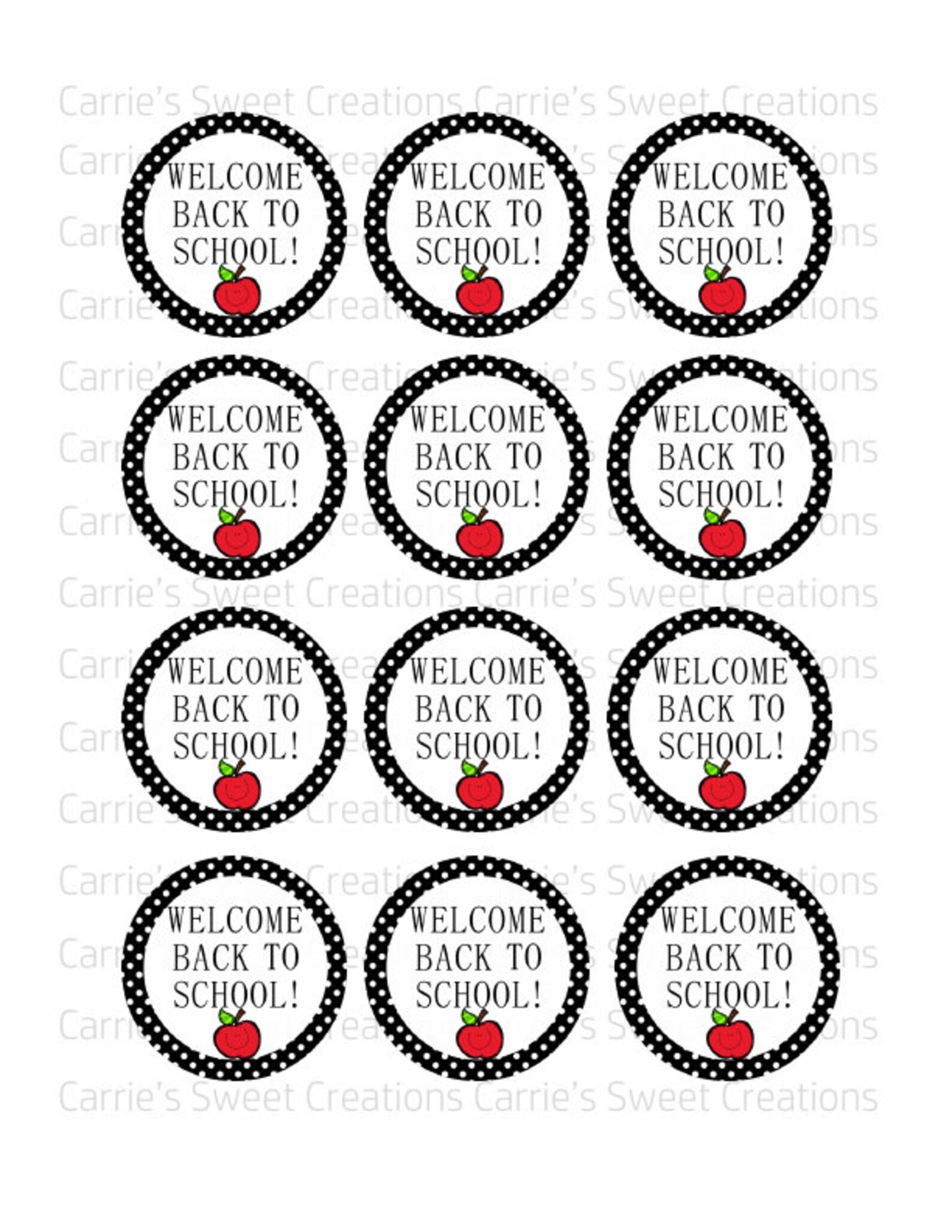 Welcome Back to School Printable Tags Cookie Tags Gift Tags - Etsy