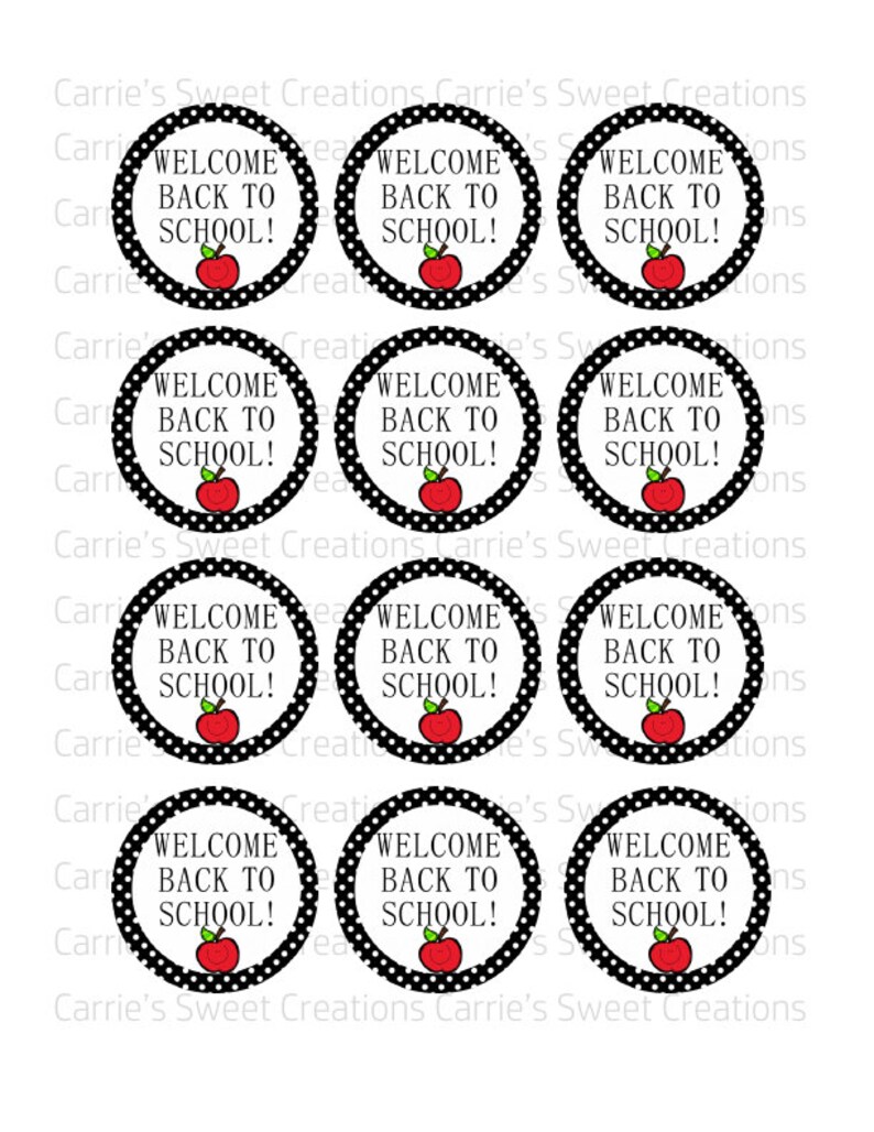 Welcome Back to School Printable Tags Cookie Tags Gift Tags - Etsy