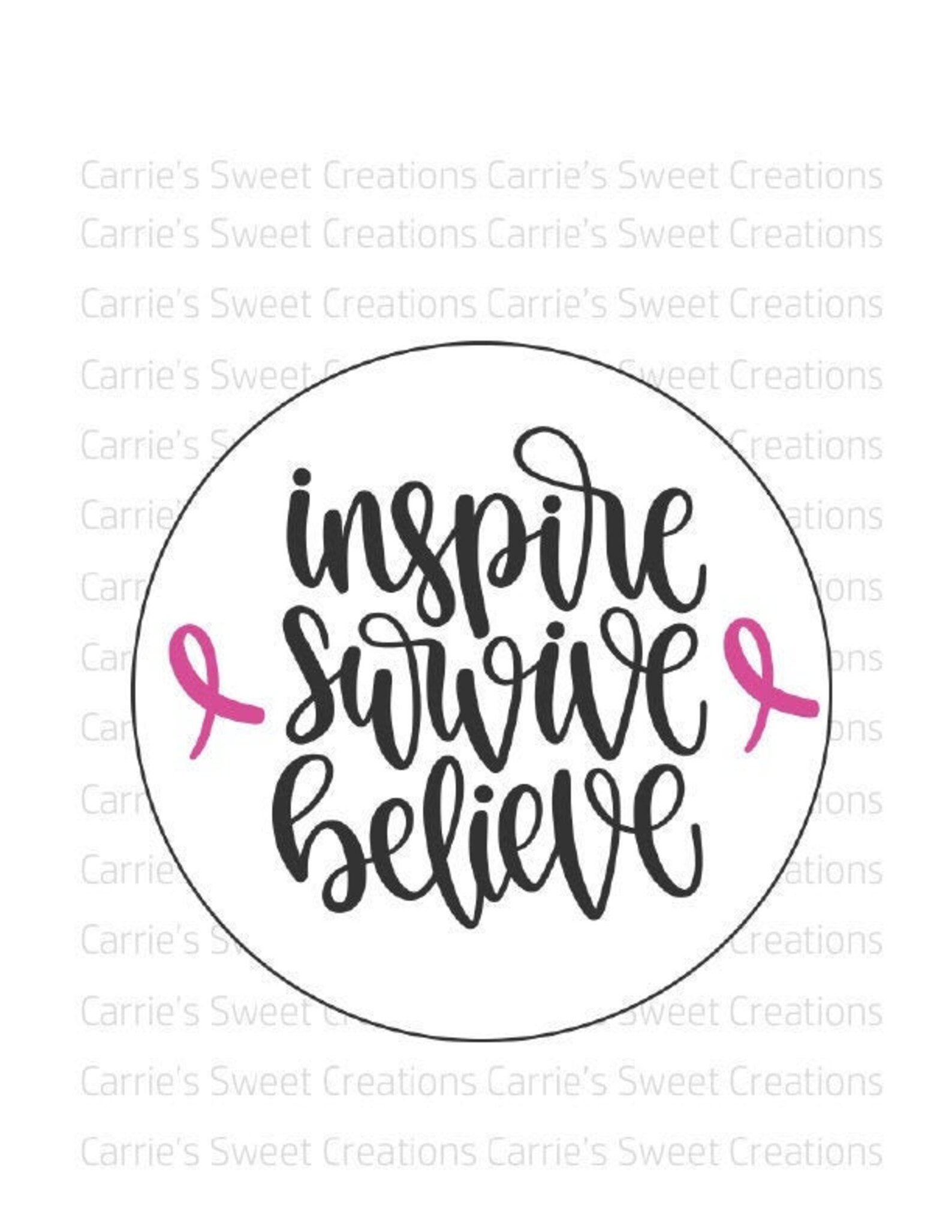 Inspire Survive Believe Printable Cancer Awareness Tag Cookie | Etsy