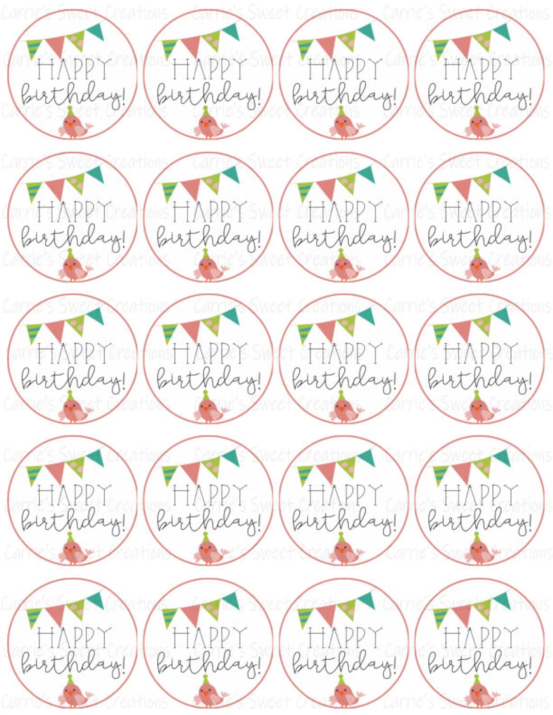 Happy Birthday Printable Tags Gift Tags Instant Digital - Etsy