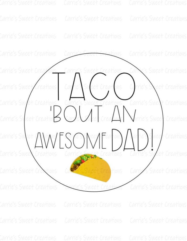 Father's Day Printable Tags Taco 'bout an Awesome Dad - Etsy