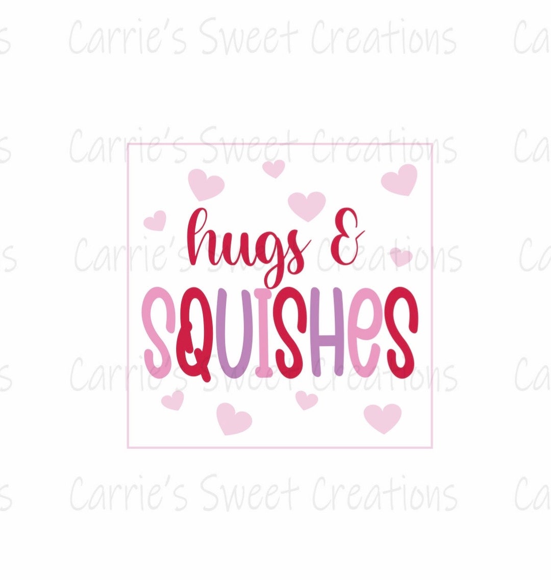 Hugs and Squishes Gift Tag, Valentine's Day Gift Tag, Instant Digital ...
