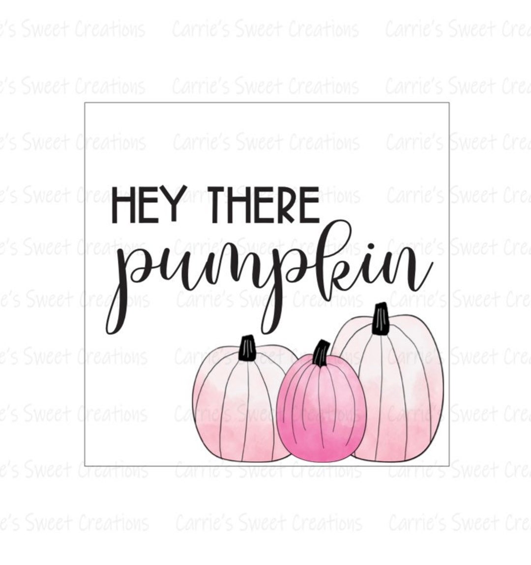 Hey There Pumpkin 2" Gift Tags- Pink Pumpkin Gift Tag- Halloween Tag ...