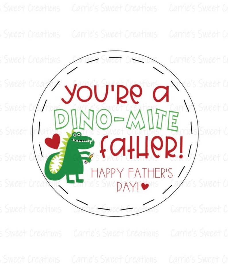 Dinomite Father Printable Tag- You're A Dinomite Father- Happy Father's ...