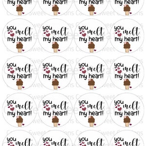 You Melt My Heart- Valentine's Day Printable Tags- Cookie Tags- Bag ...
