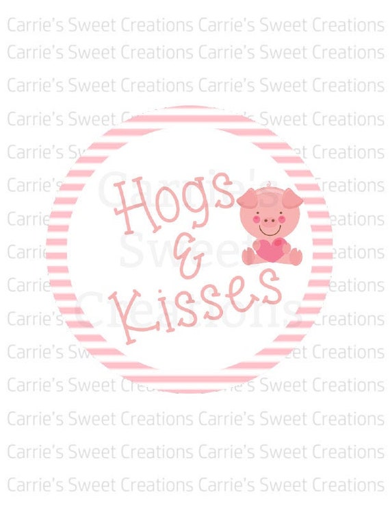 Hogs & Kisses Valentine's Day Printables Gift Tags | Etsy