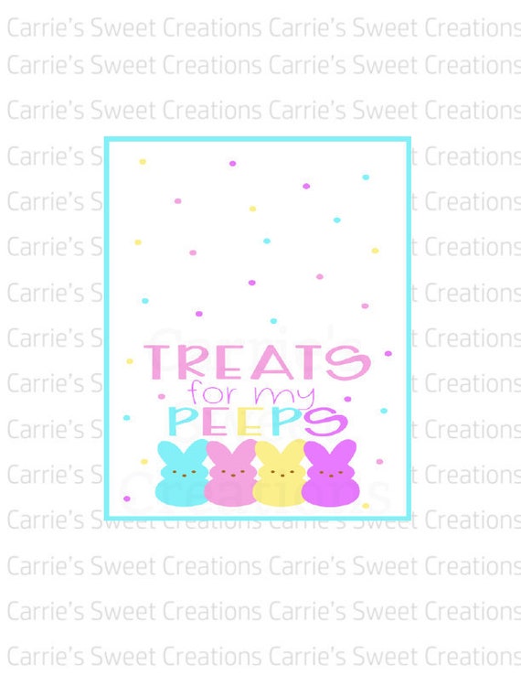 Peeps Bag Topper 4x5 Inch Printables Treats for My Peeps - Etsy