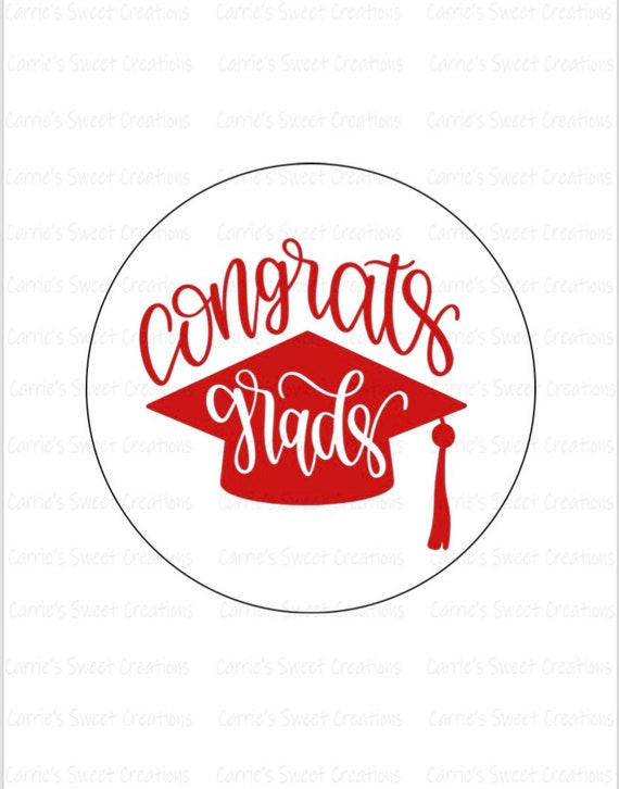 Congrats Grads Printable Tags Graduation Cap Red Printables | Etsy