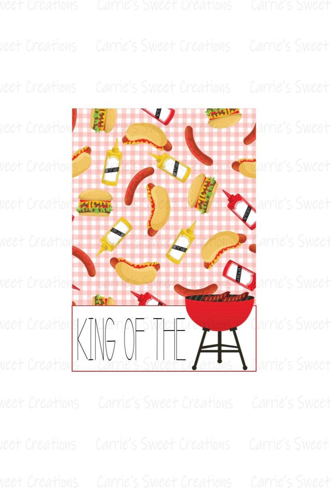 Father's Day Printable Cookie Card- 3.5" X 5" King of the Grill Card ...
