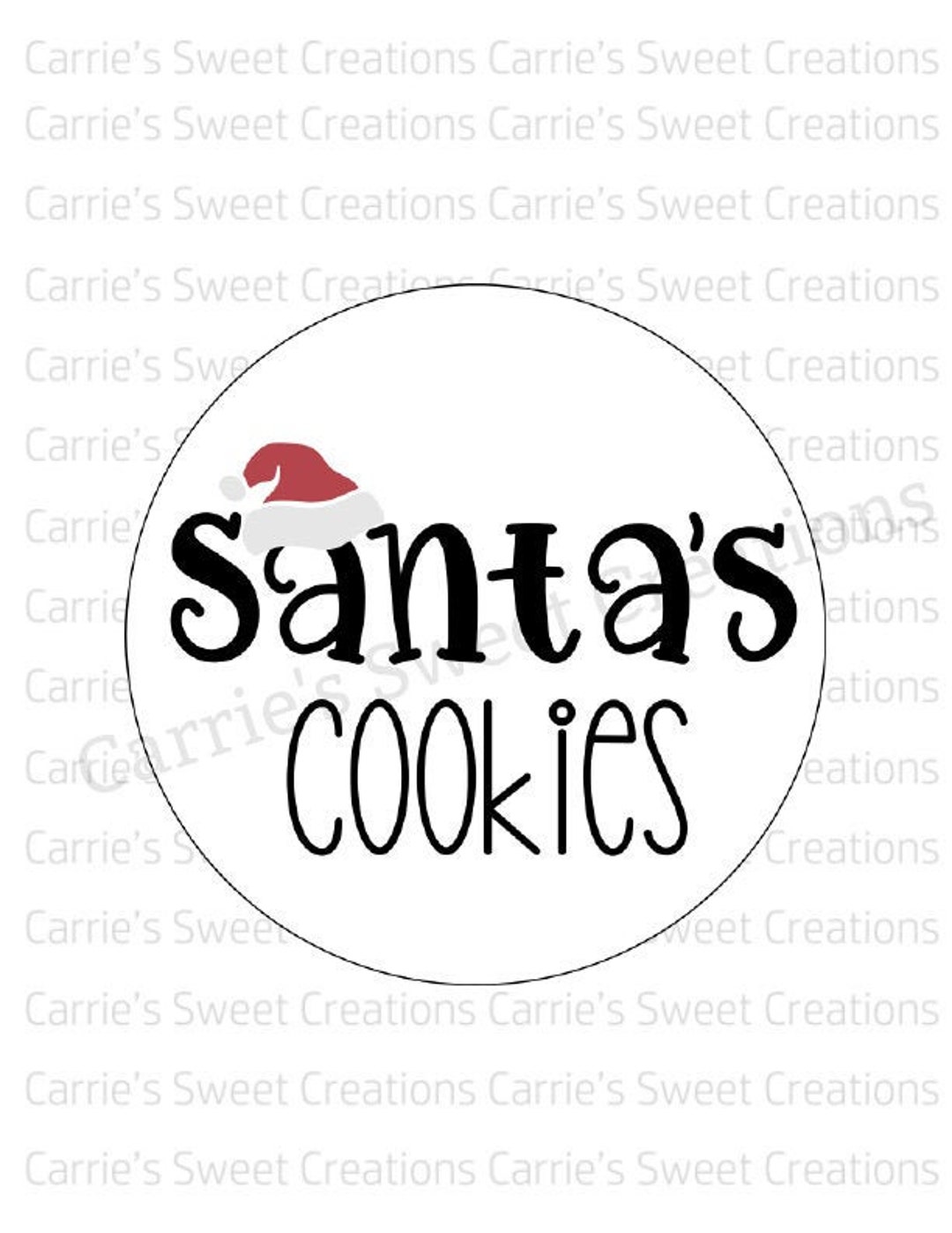 Santa's Cookies Printable Tags- Cookie Tags- Christmas Tags- Christmas ...