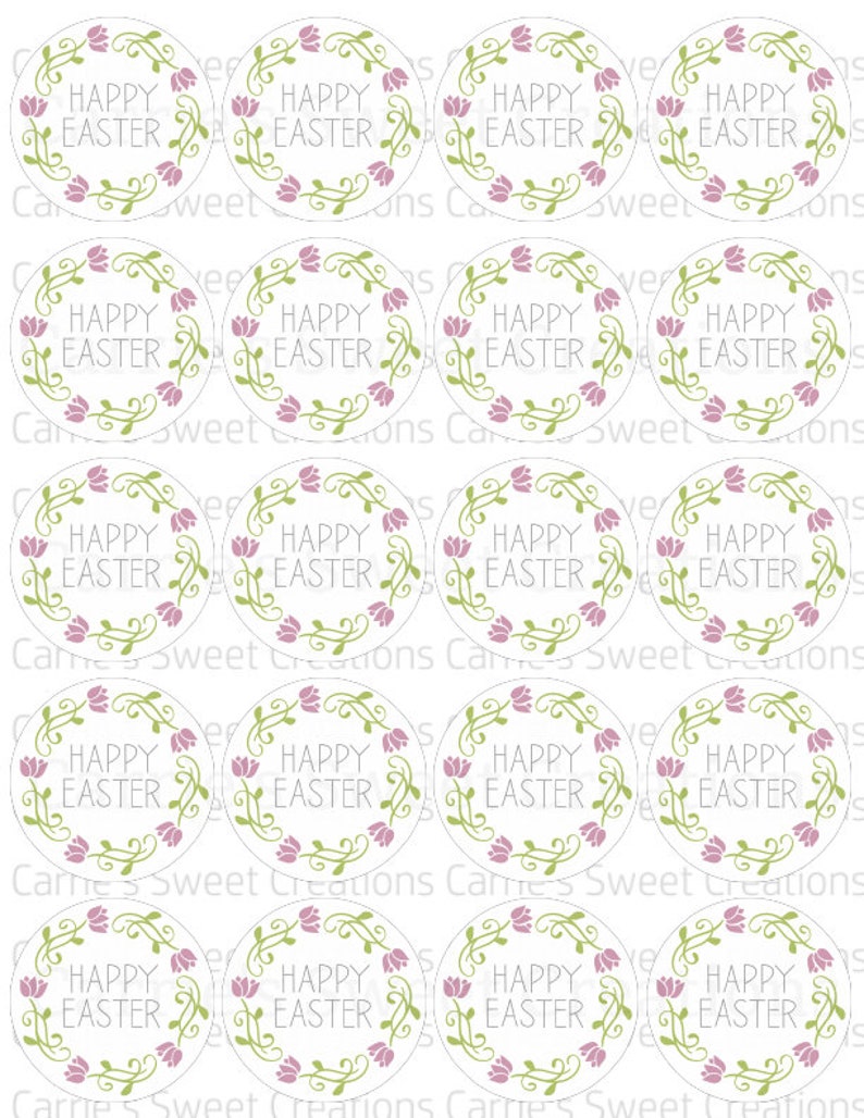 Happy Easter Printable Tags Cookie Tags Floral Easter Gift | Etsy