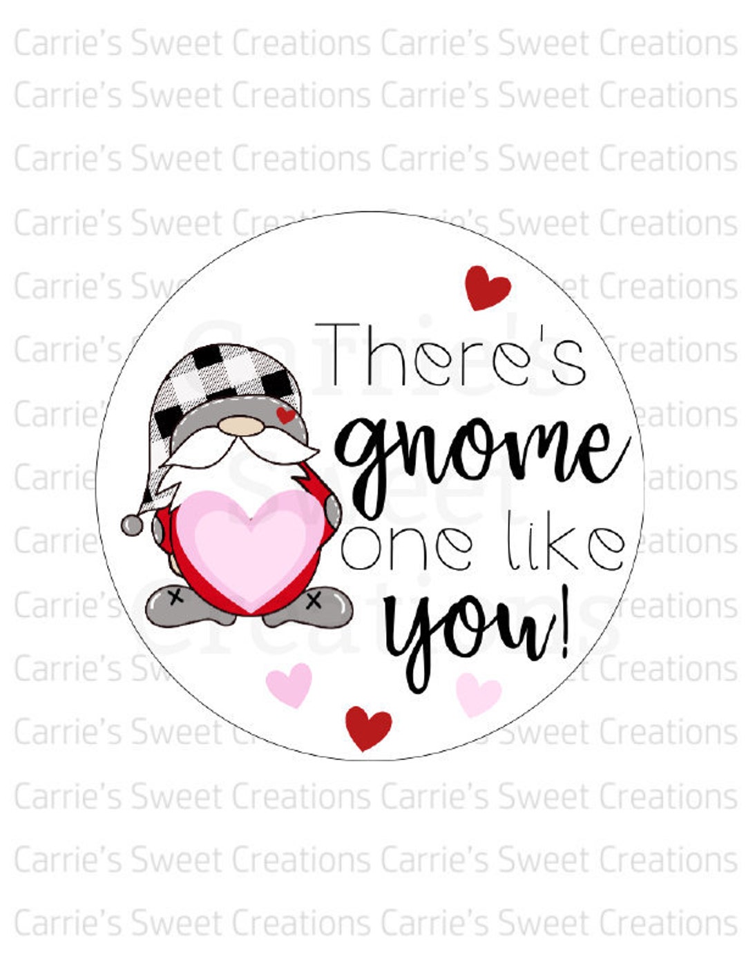 Valentine Gnome Printable Tag There's Gnome One Like You Valentine's ...