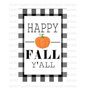 Happy Fall Y'all Gift Tag- Cookie Tags- Tags- Bag Tags- Fall Tags ...