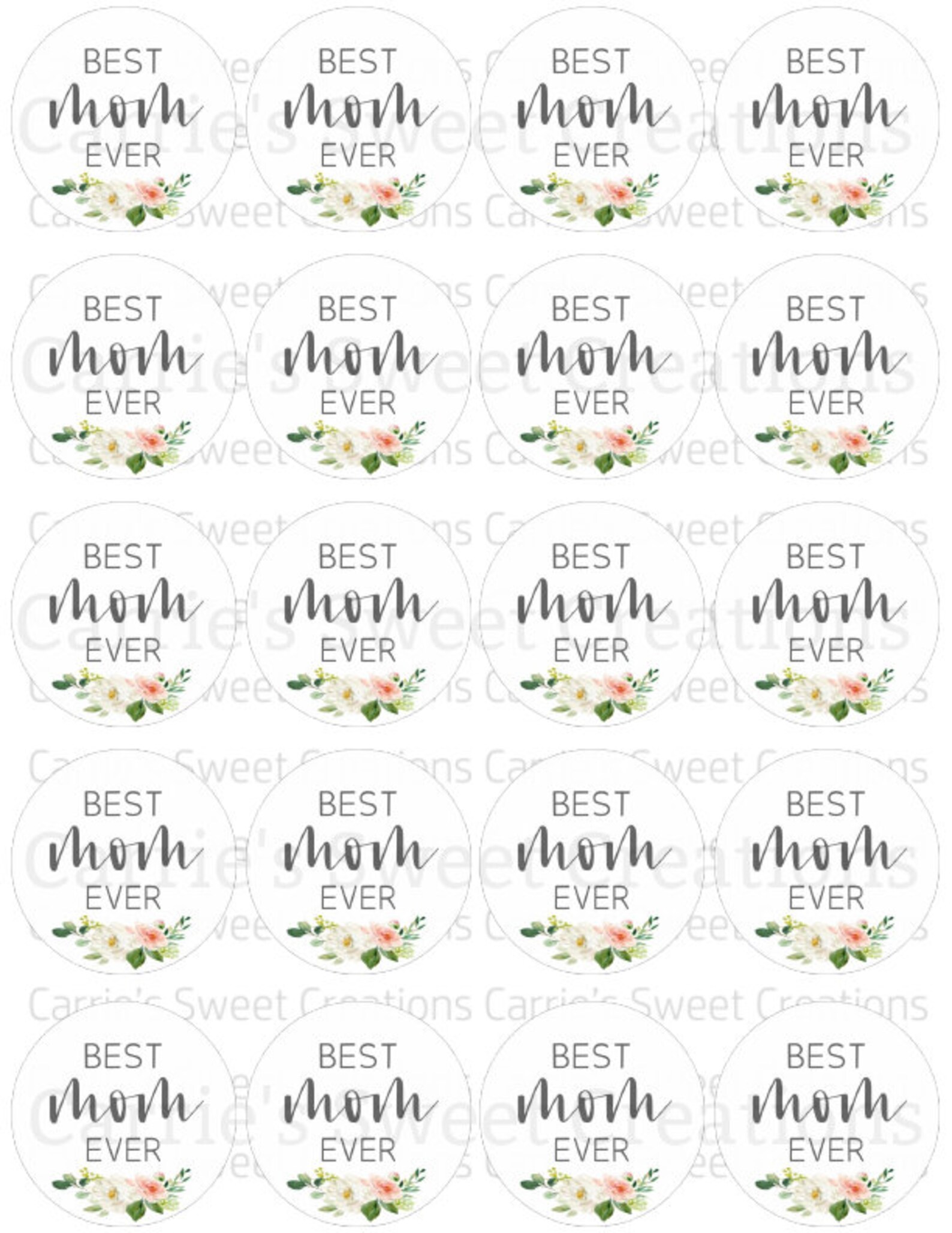 Best Mom Ever Printable Gift Tags Happy Mother's Day | Etsy