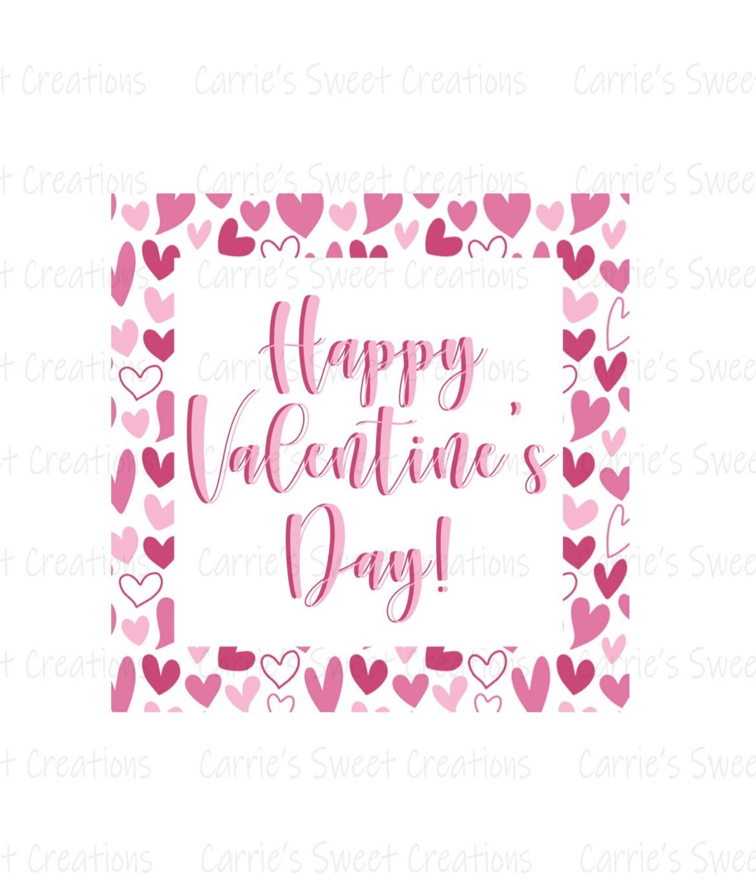 Happy Valentine's Day 2" Gift Tag, Valentine's Day Gift Tag, Heart Tag ...