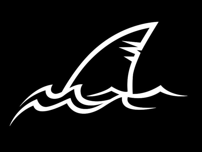 4.5 Shark Fin Decal, Car, Laptop, Waterproof Vinyl Sticker, Mini Shark ...