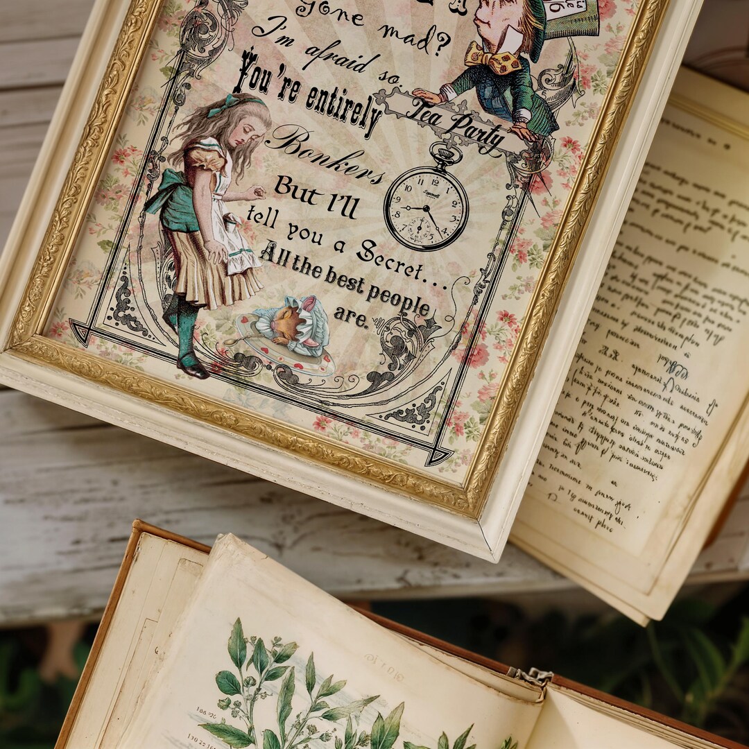 Alice in Wonderland Art Print, Victorian Whimsical Storybook Decor - Etsy