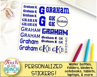 Custom Name Decals Version G Personalized Stickers | Etsy