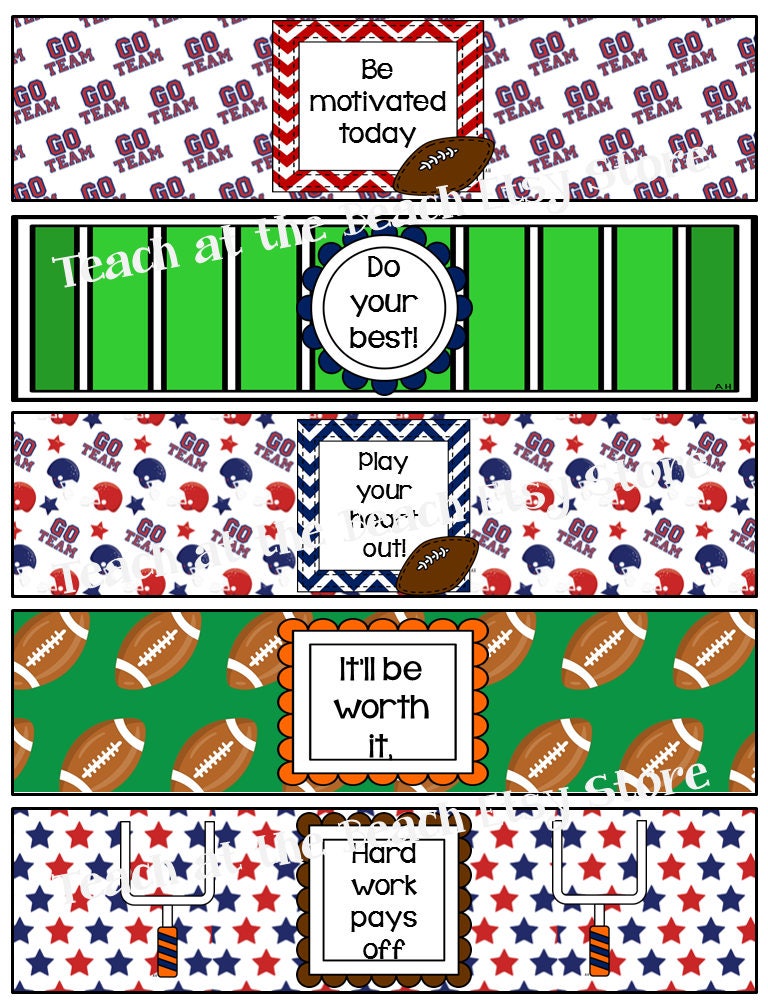 TOUCHDOWN! Football Lunchbox Notes, Jokes, & Bottle Wraps - Etsy