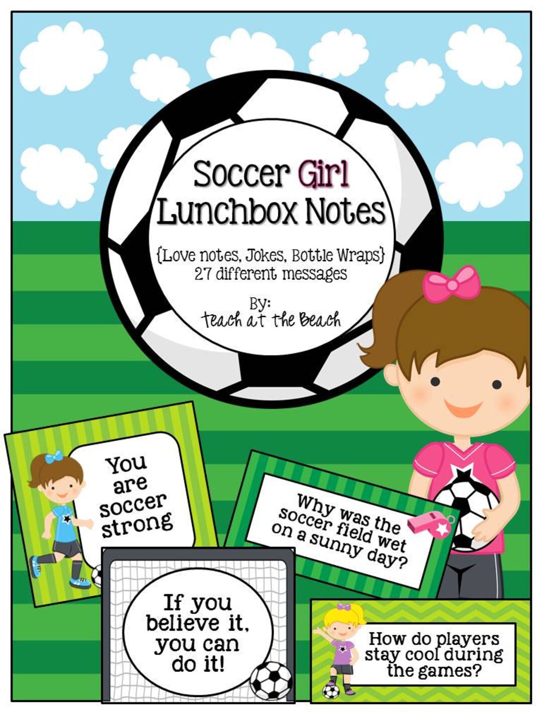 Soccer Girl Lunchbox Notes, Jokes, and Bottle Wraps - Etsy