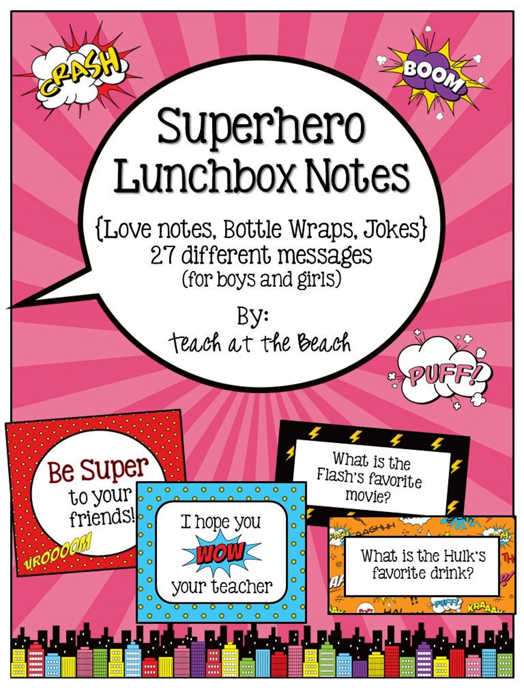 Superhero Lunchbox Notes, Jokes, and Bottle Wraps - Etsy