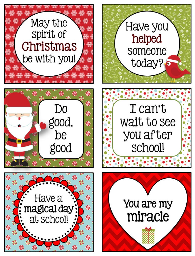 Christmas December Lunchbox Notes, Jokes, and Bottle Wraps - Etsy