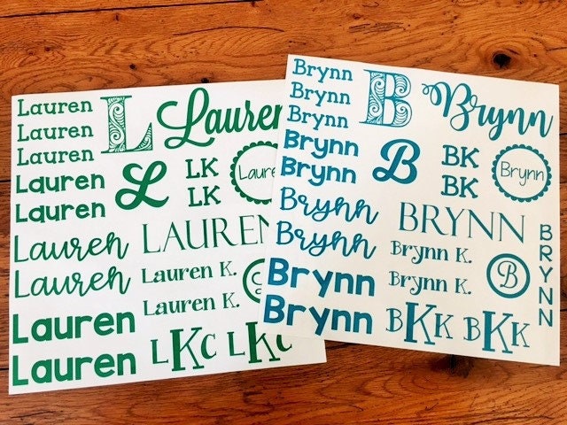 Custom Name Decals - Version G - Personalized Stickers! - Etsy