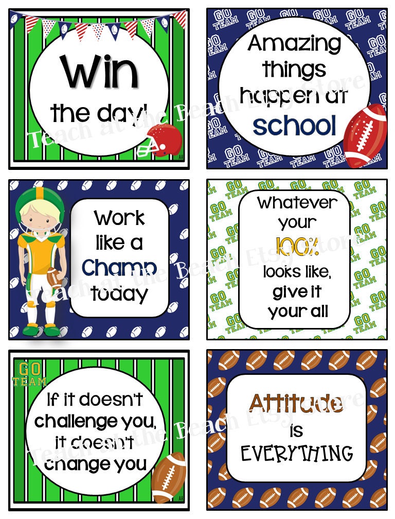 TOUCHDOWN! Football Lunchbox Notes, Jokes, & Bottle Wraps - Etsy
