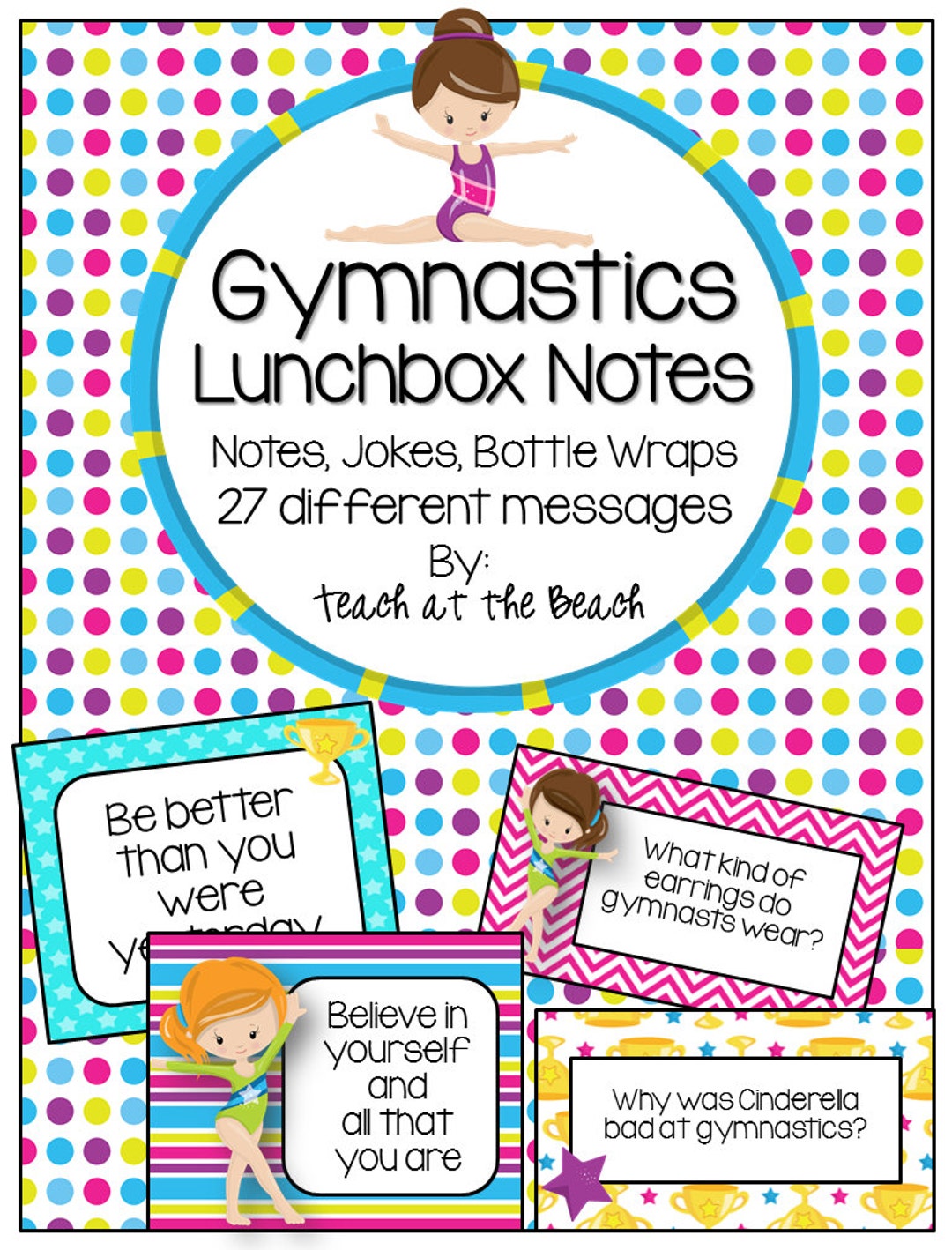 Gymnastics Lunchbox Notes, Jokes, and Bottle Wraps - Etsy
