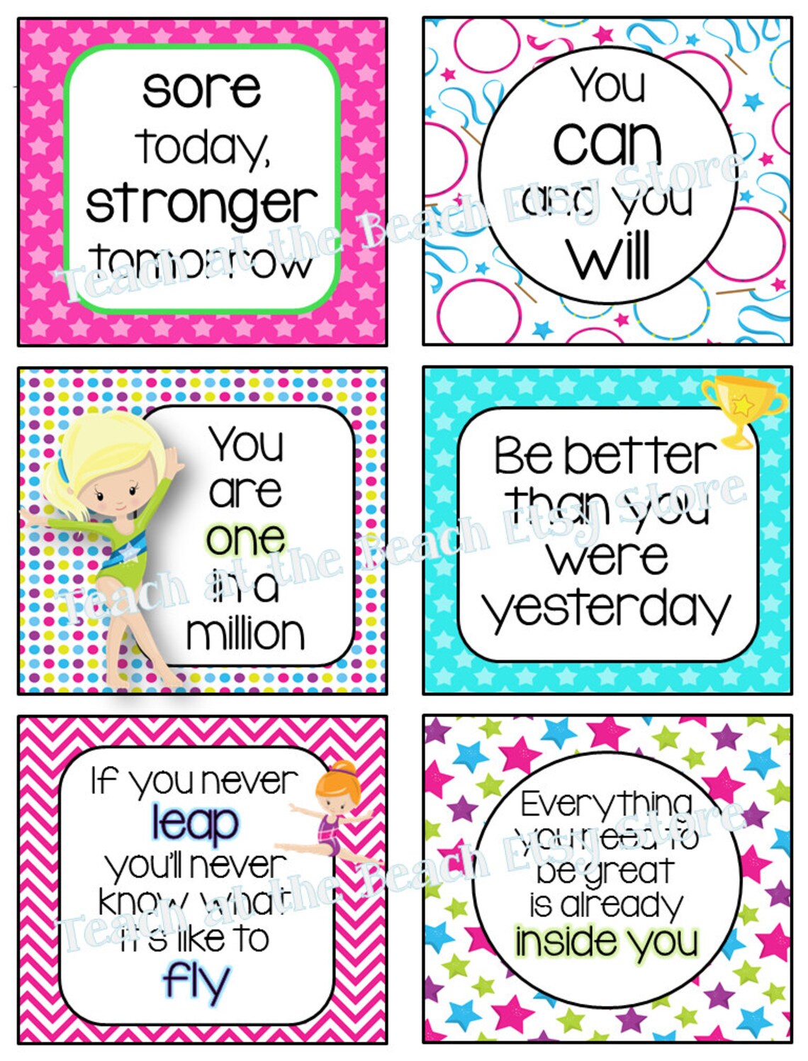 Gymnastics Lunchbox Notes, Jokes, and Bottle Wraps - Etsy