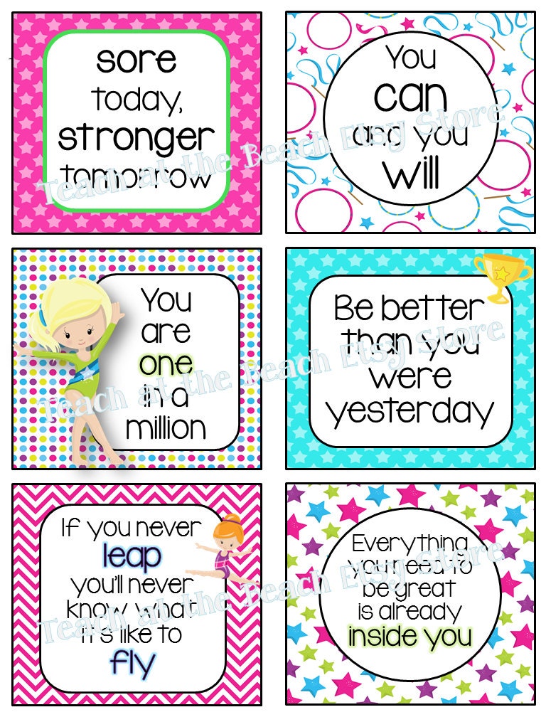 Gymnastics Lunchbox Notes, Jokes, and Bottle Wraps - Etsy