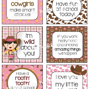 Cowgirl Lunchbox Notes, Jokes, and Bottle Wraps - Etsy